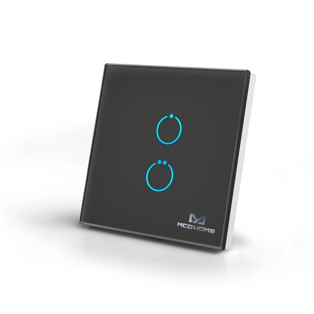 MCOHome Touch Panel Switch 2 Button | White | MH-S412